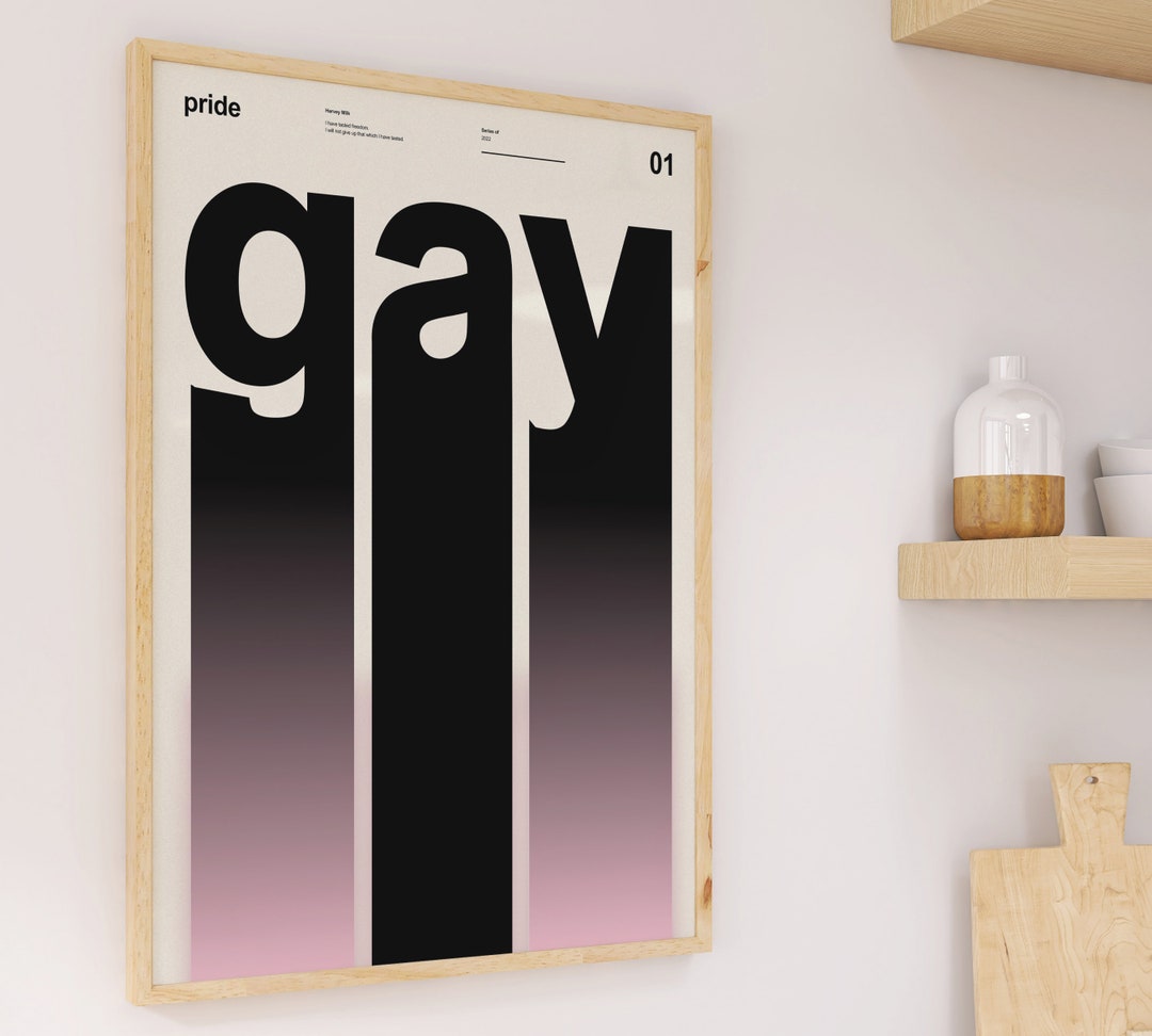 Gay Pride Poster Queer Art Print LGBT Pride Retro Vintage Kitchen ...