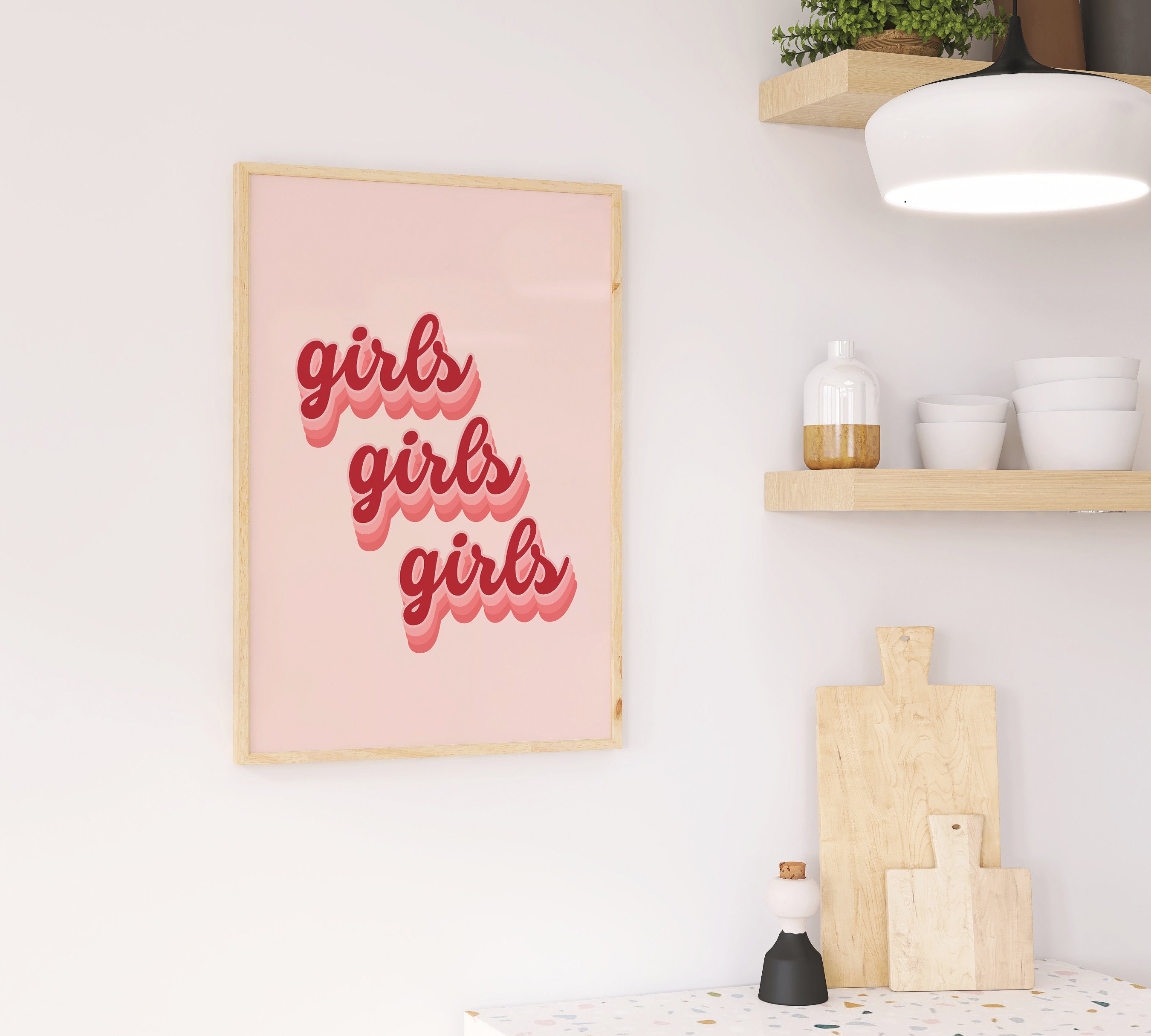 Girls Girls Girls Poster Feminist Wall Art Girl Power Wall Decor ...