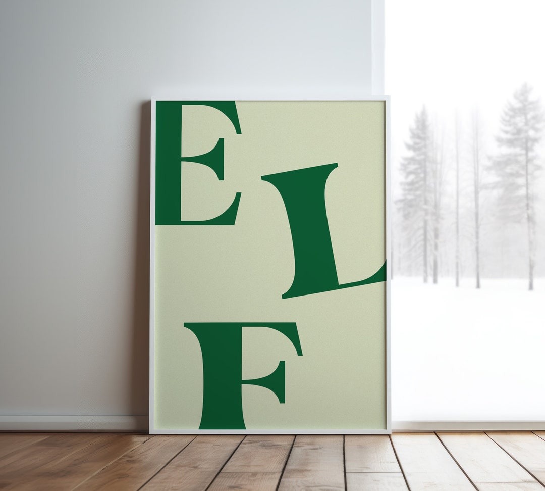 Elf Christmas Poster, A1 A2 A3 A4 Christmas Print, Modern Festive Art ...