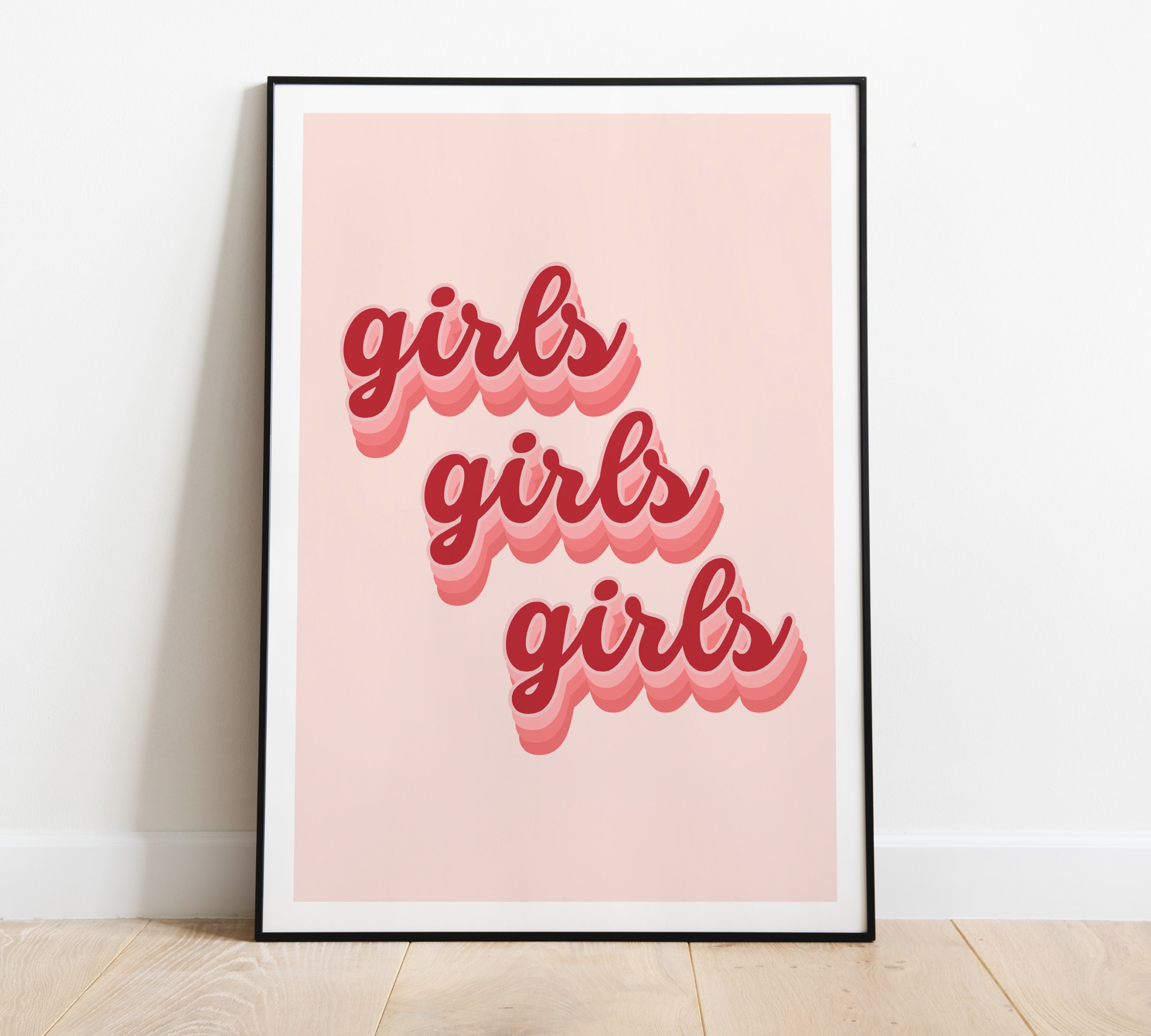 Girls Girls Girls Poster Feminist Wall Art Girl Power Wall Decor ...
