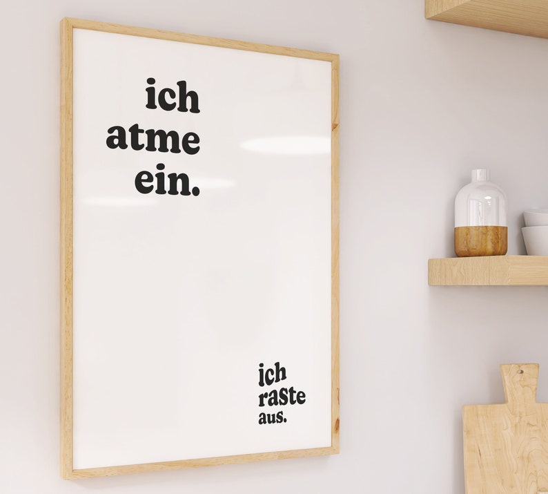 Ich Atme Ein Ich Raste Aus Poster Lustiges Poster Mit - Etsy