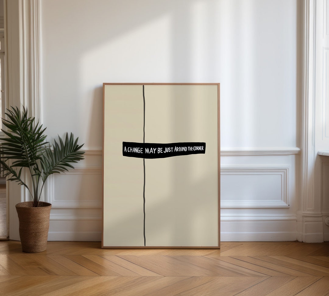 Change Around the Corner Poster, Handdrawn Illustration, Neues Jahr ...