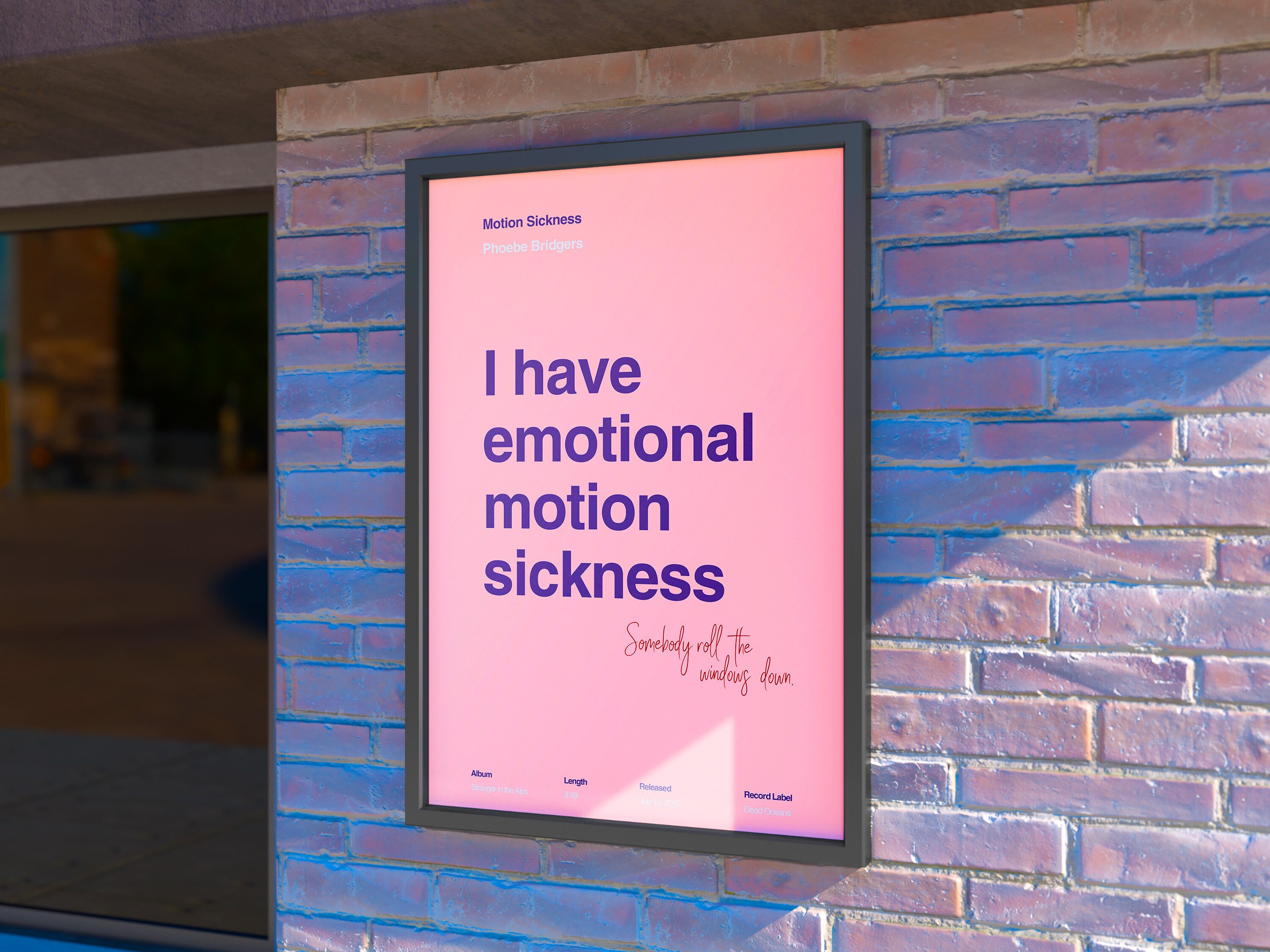 Motion Sickness By Phoebe Bridgers Poster Designed & Sold By ChaZhan