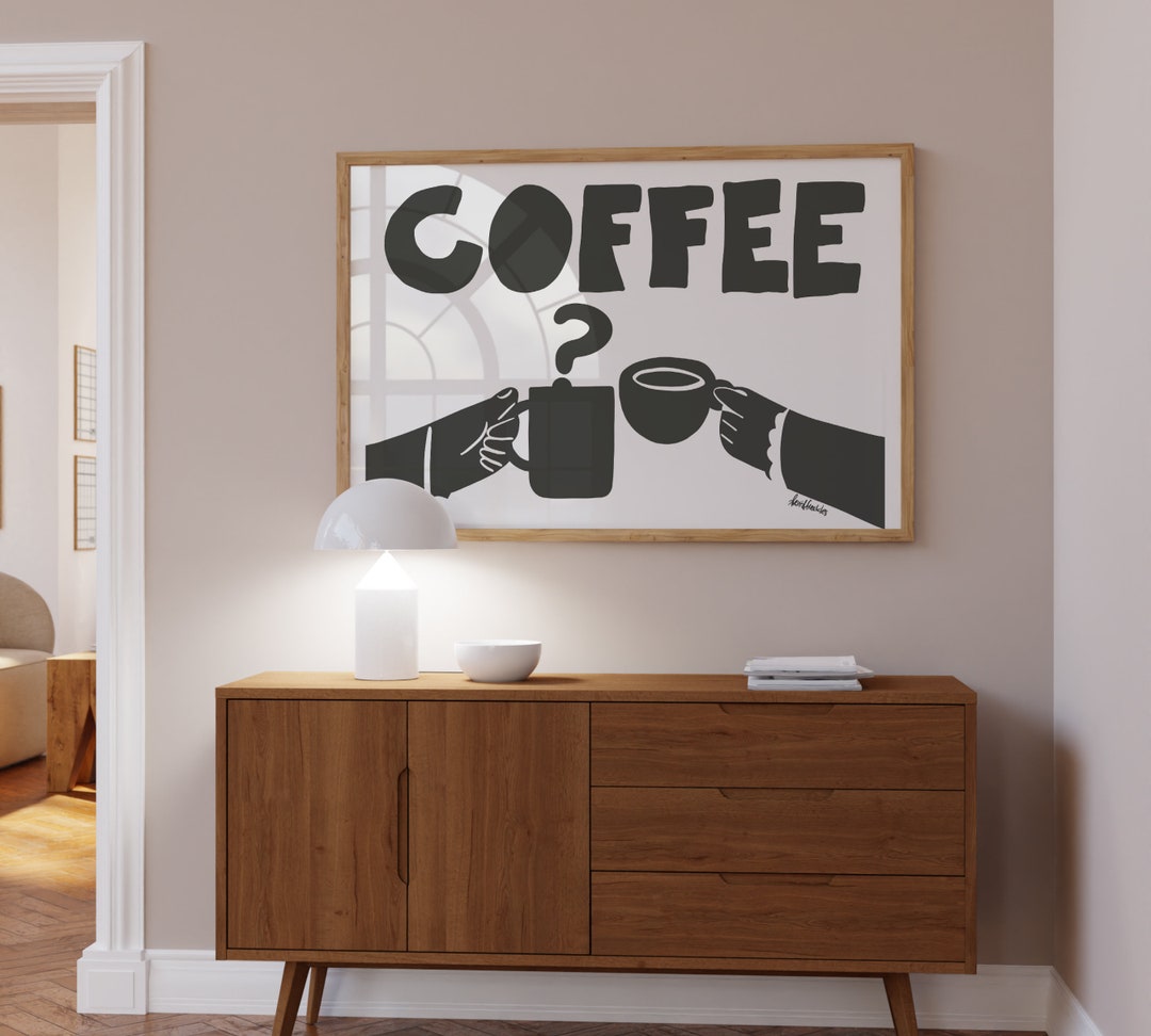 Retro Coffee Poster: Modern Kitchen Art Print - Etsy