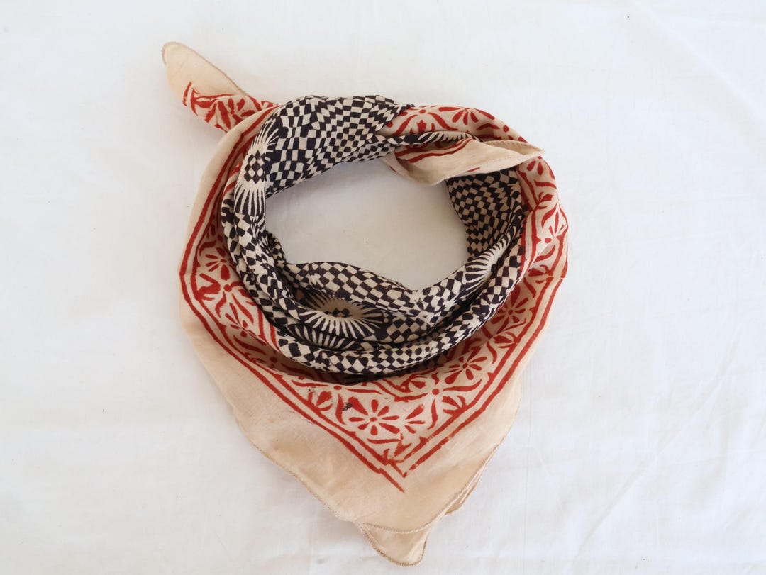 Bandana Handmade Hand Block Print Bandana, Handmade Organic Cotton ...