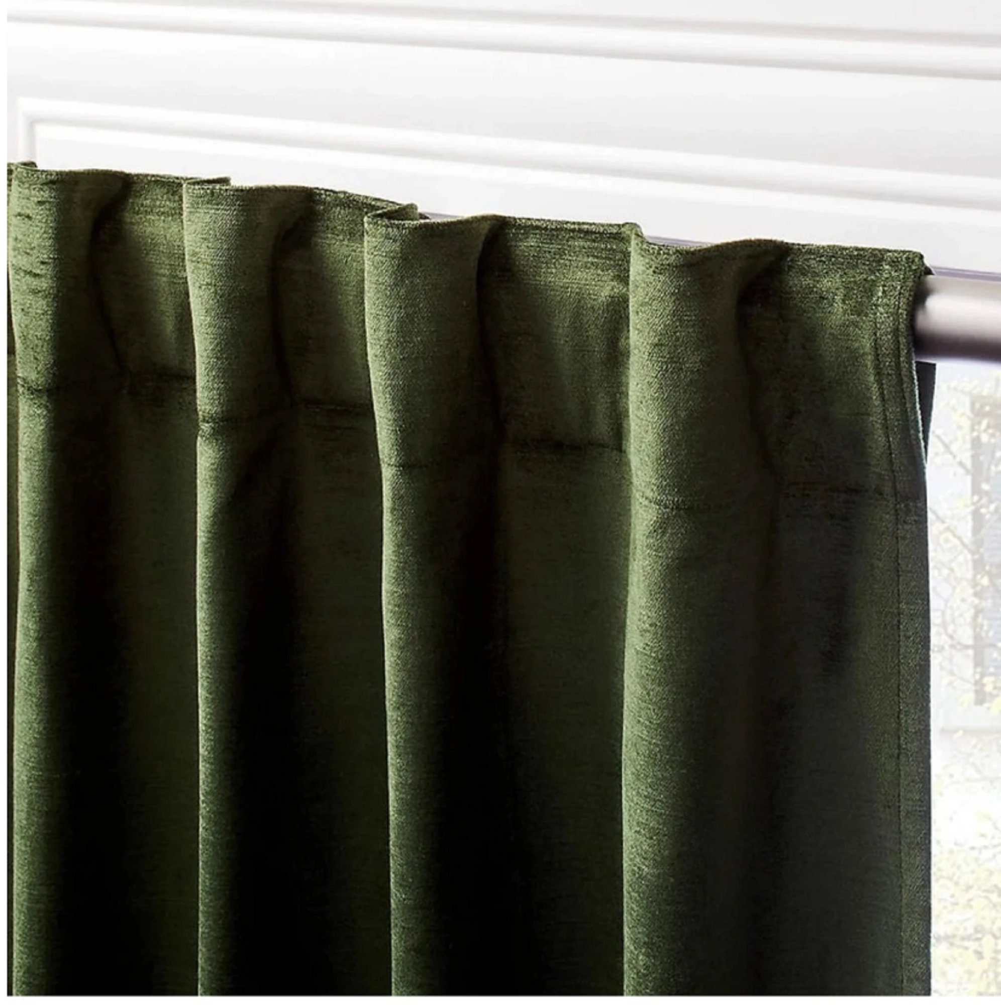 Blackout Curtain Moss Green Curtain, Curtain, Window Drape Stonewashed ...