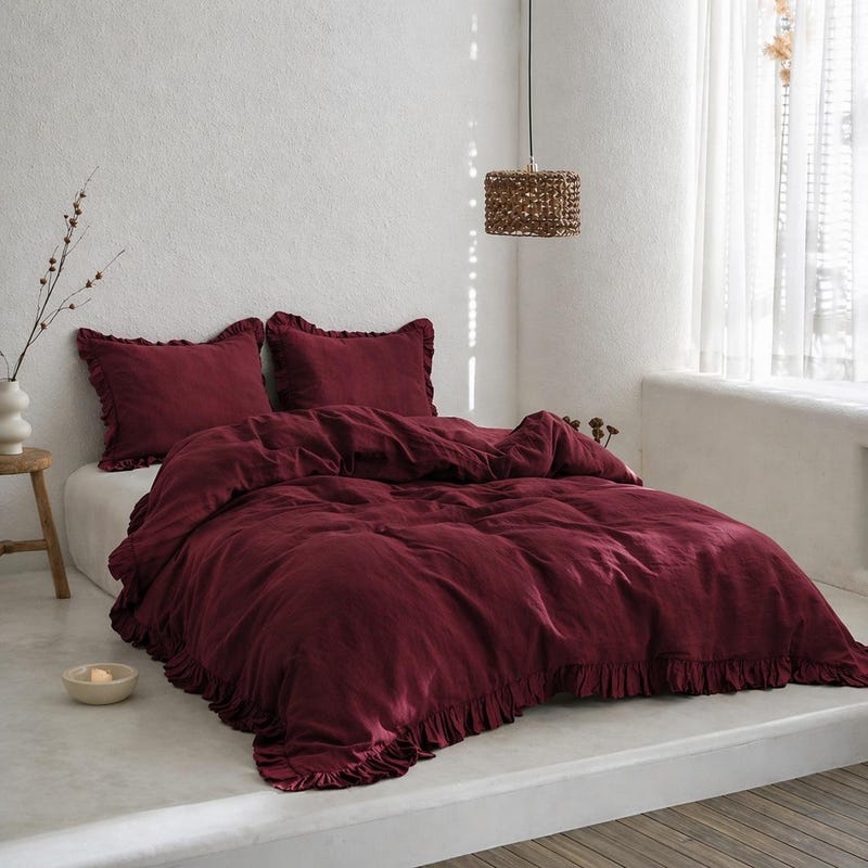 Plum Ruffle Bedding - Etsy