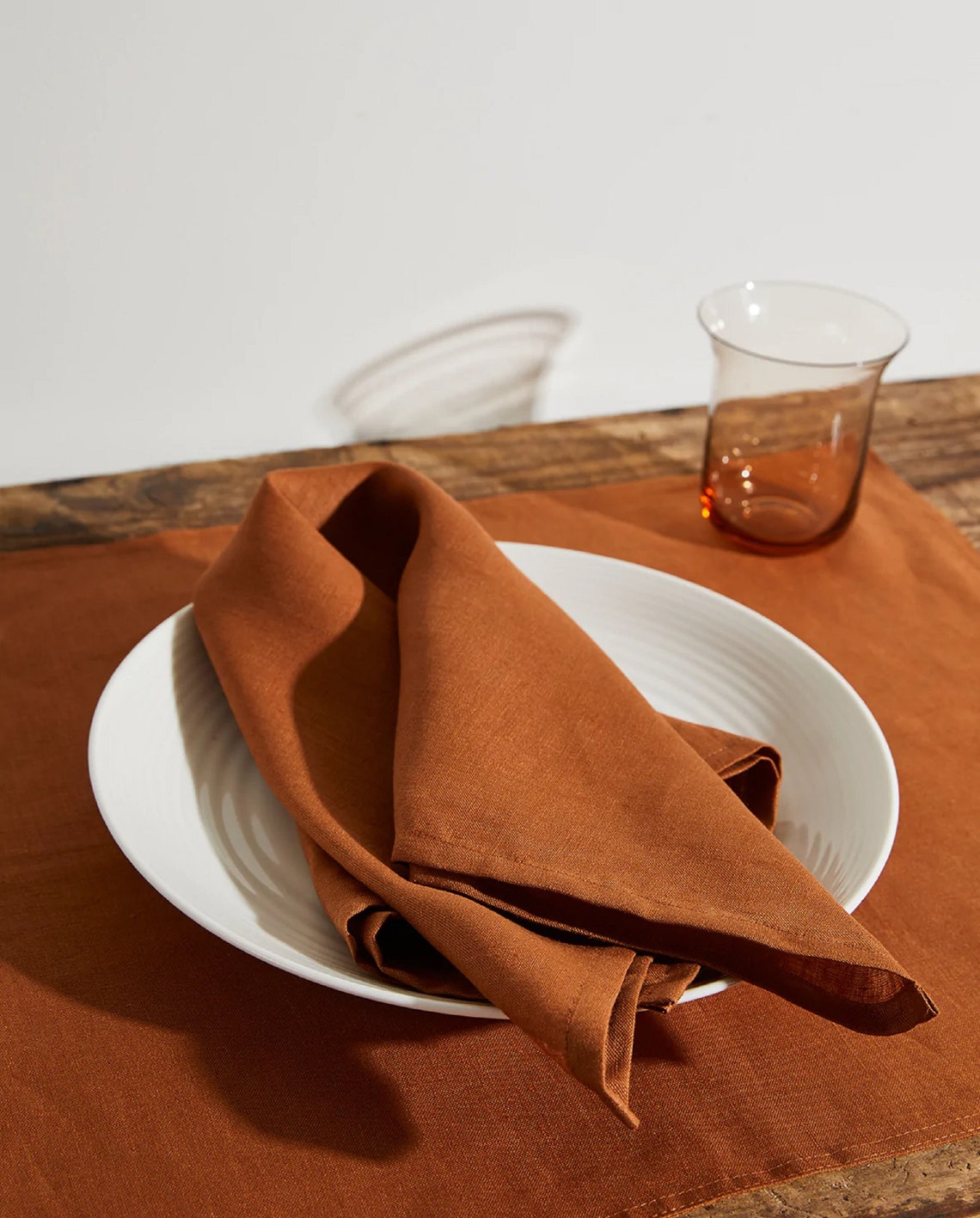 100 Pcs Set Rust Color Cotton Napkins, Kitchen Napkin, Washable Wedding ...