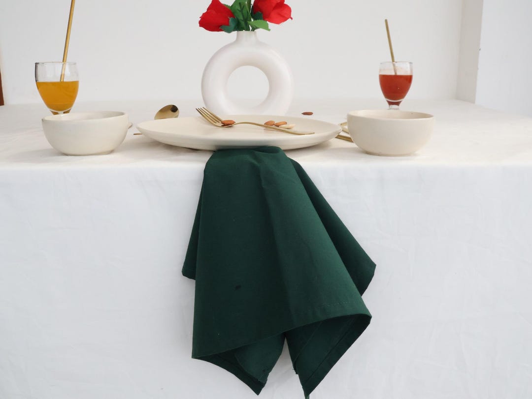 200 Pack Forest Green Napkin, Cotton Cloth Napkins, Kitchen Napkin ...