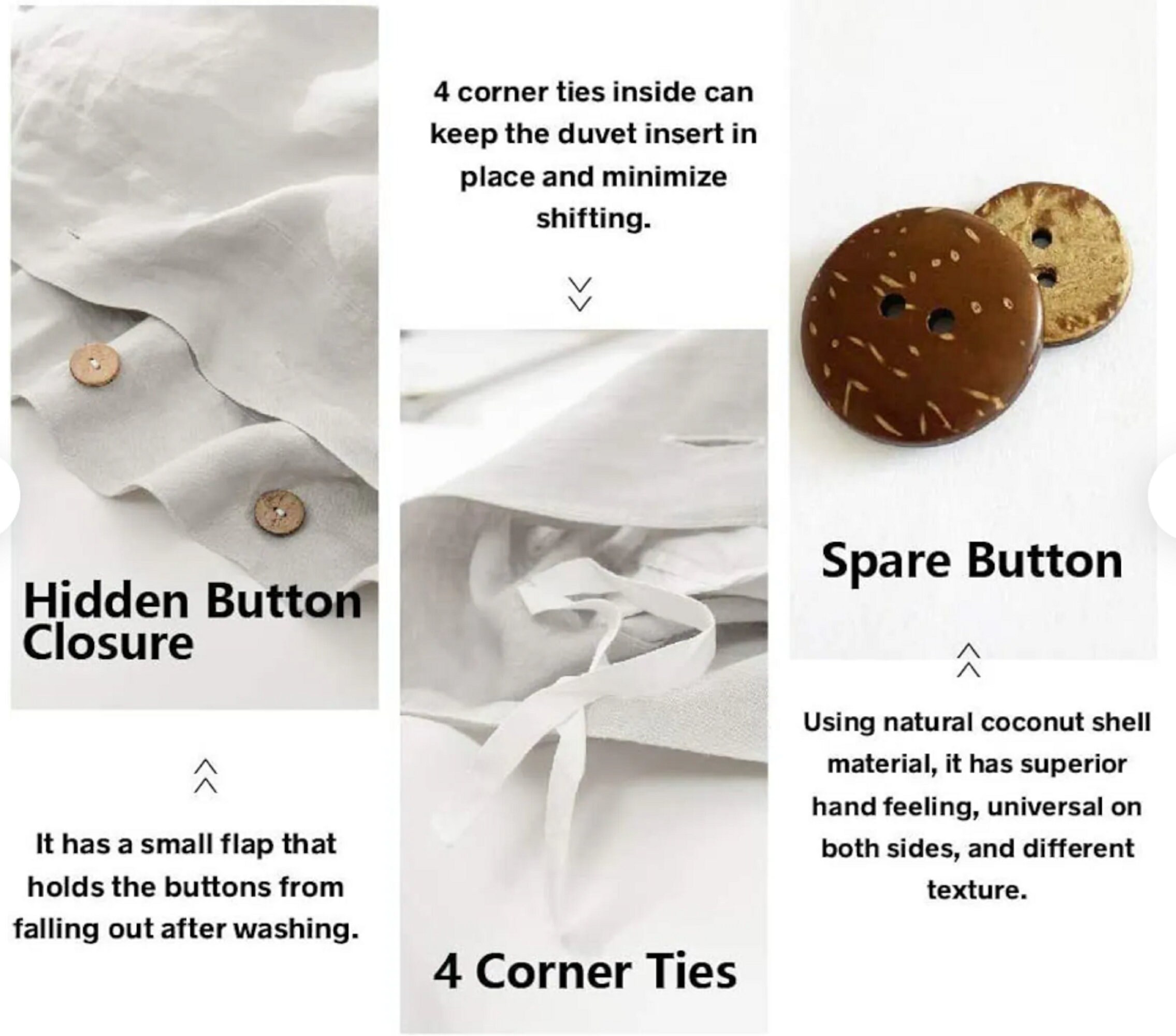 Washed Linen Duvet Cover Natural Queen, King and Other Sizes Duvet Pure ...