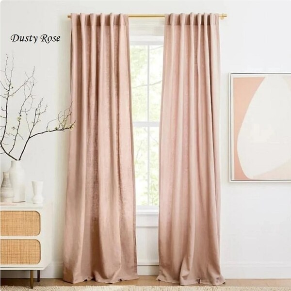 Dusty Rose Curtains - Etsy