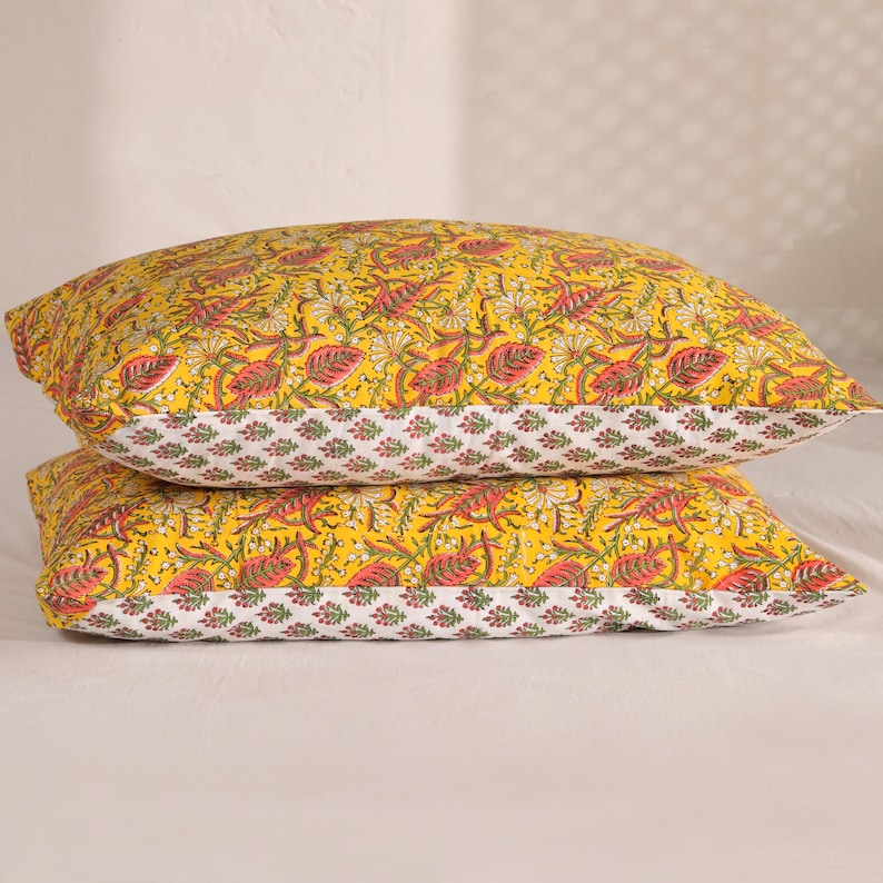 Floral Hand Block Print Duvet Cover – 100% Cotton Bedding, Indian ...