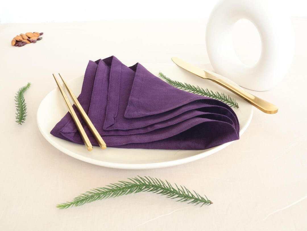 Purple Cloth Napkins Set of 200, Purple Cotton Napkins. Eco-friendly ...