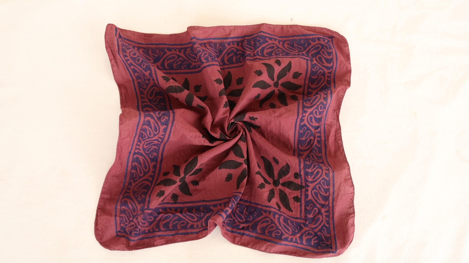 Organic Cotton Paisley Bandana Set of 5 : Hand Block Print Scarves ...
