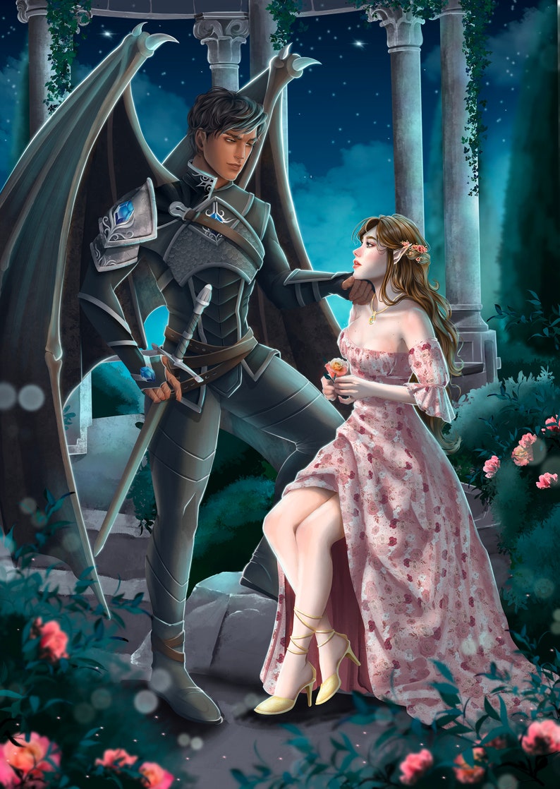 Elain and Azriel Elriel moonlight Lovers Print - Etsy