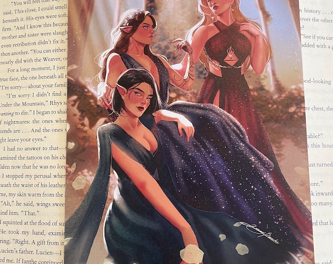 Feyre Archeron, Morrigan and Amren Print the Inner Circle Art, ACOTAR ...