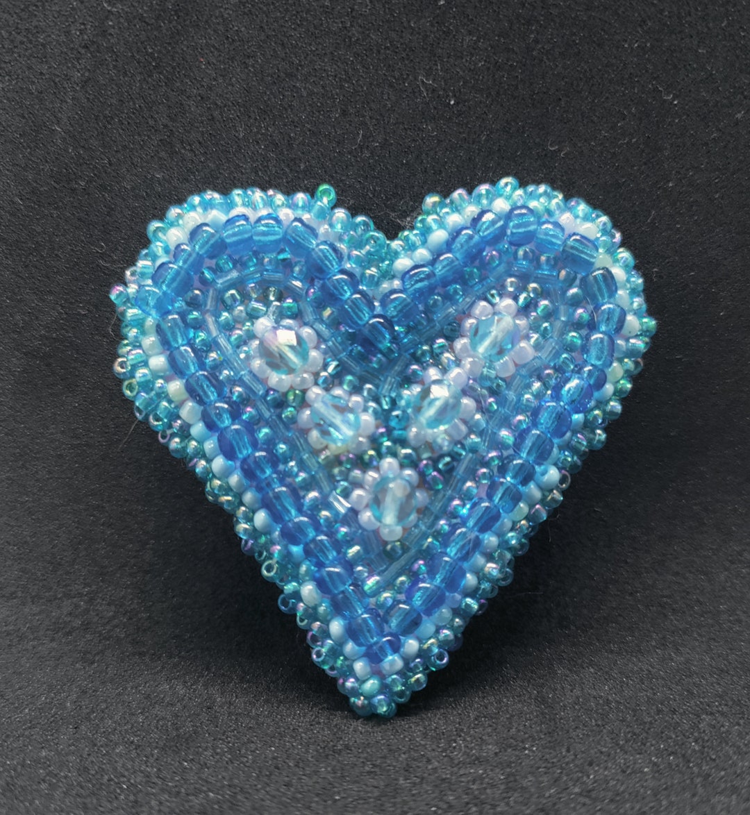 Blue Heart Brooch - Etsy