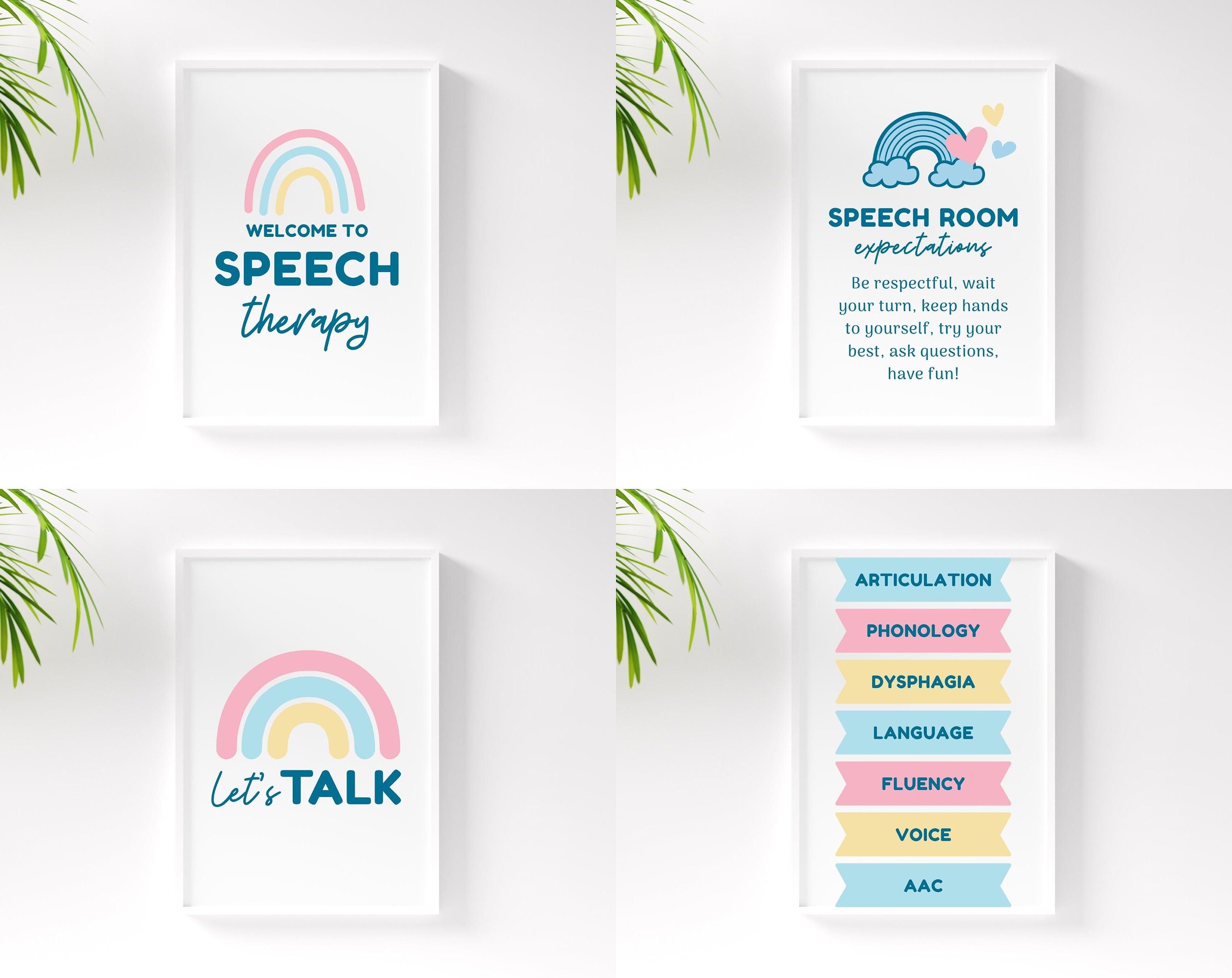 Set of 14 Speech Therapy Poster for Speech Therapy, Counseling and ...