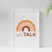 Let's Talk Poster Boho Calming Color for Speech Therapy - Etsy