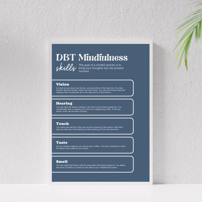 DBT Poster DBT Mindfulness Skills Poster for Therapy Office - Etsy ...