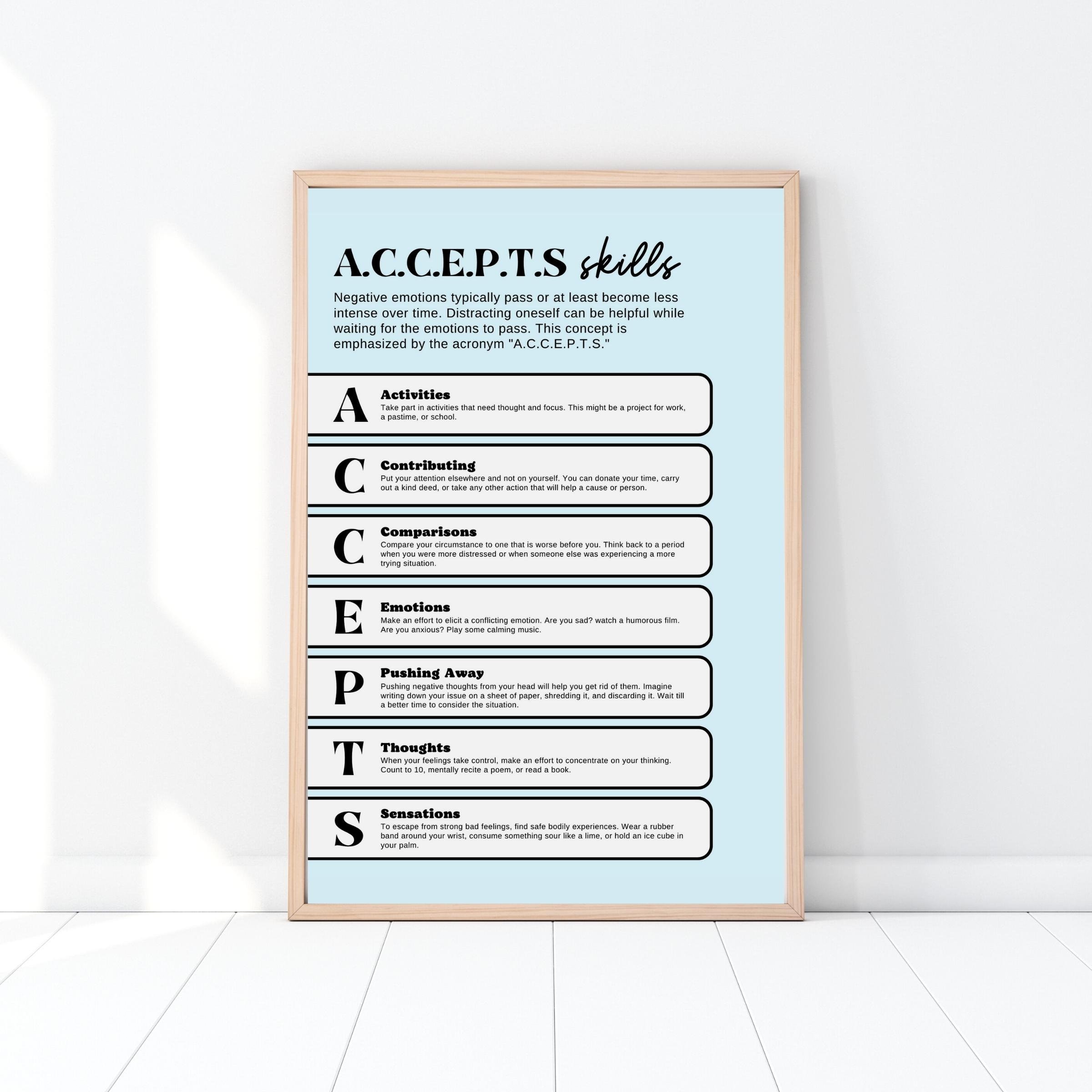 Radical Acceptance Coping Statements Poster DBT Skills DBT, 44% OFF