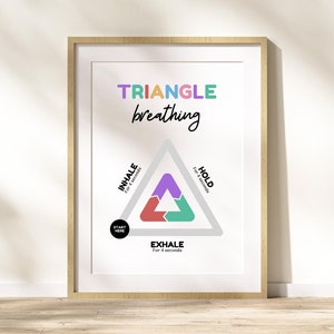 Set of 5 Breathing Techniques Poster for Therapy Office Decor ...