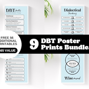 Set of 9 DBT Posters, Dialectical Behavior Therapy Room Decor - Etsy