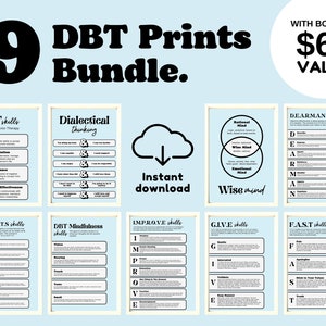 Set of 9 DBT Posters, Dialectical Behavior Therapy Room Decor - Etsy