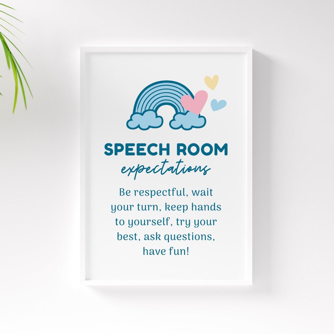 Speech Room Expectation Poster Calming Color Speech Therapy - Etsy