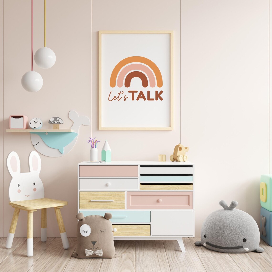 Let's Talk Poster Boho Calming Color for Speech Therapy - Etsy