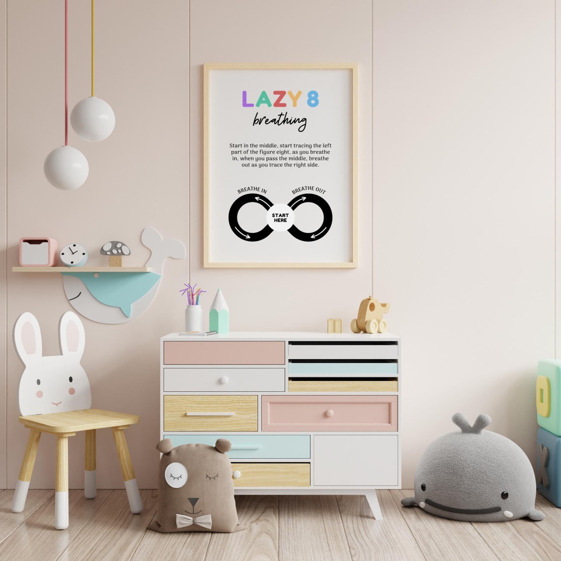 Calming Corner Poster, Lazy 8 Breathing Decor, Printable for Therapy ...