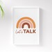 Let's Talk Poster Boho Calming Color for Speech Therapy - Etsy