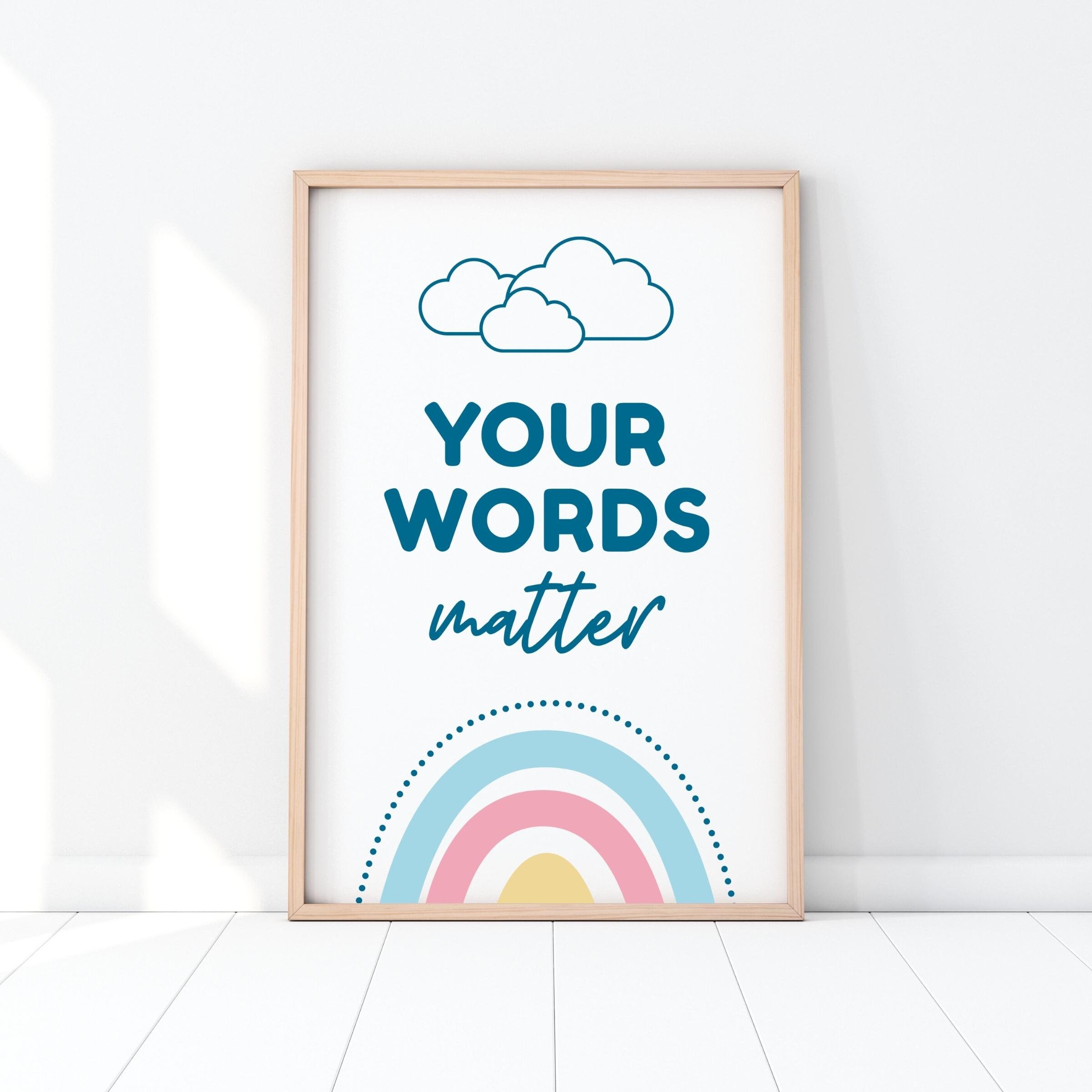 Your Words Matter Poster for Speech Therapy Room Decor, Therapy Office ...