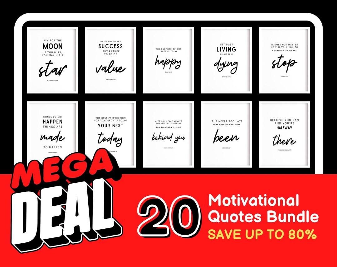 20 Motivational Quote Posters, Motivational Wall Art, Perfect for All ...