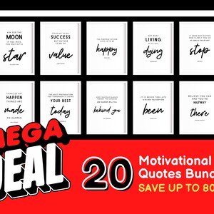20 Motivational Quote Posters, Motivational Wall Art, Perfect for All ...