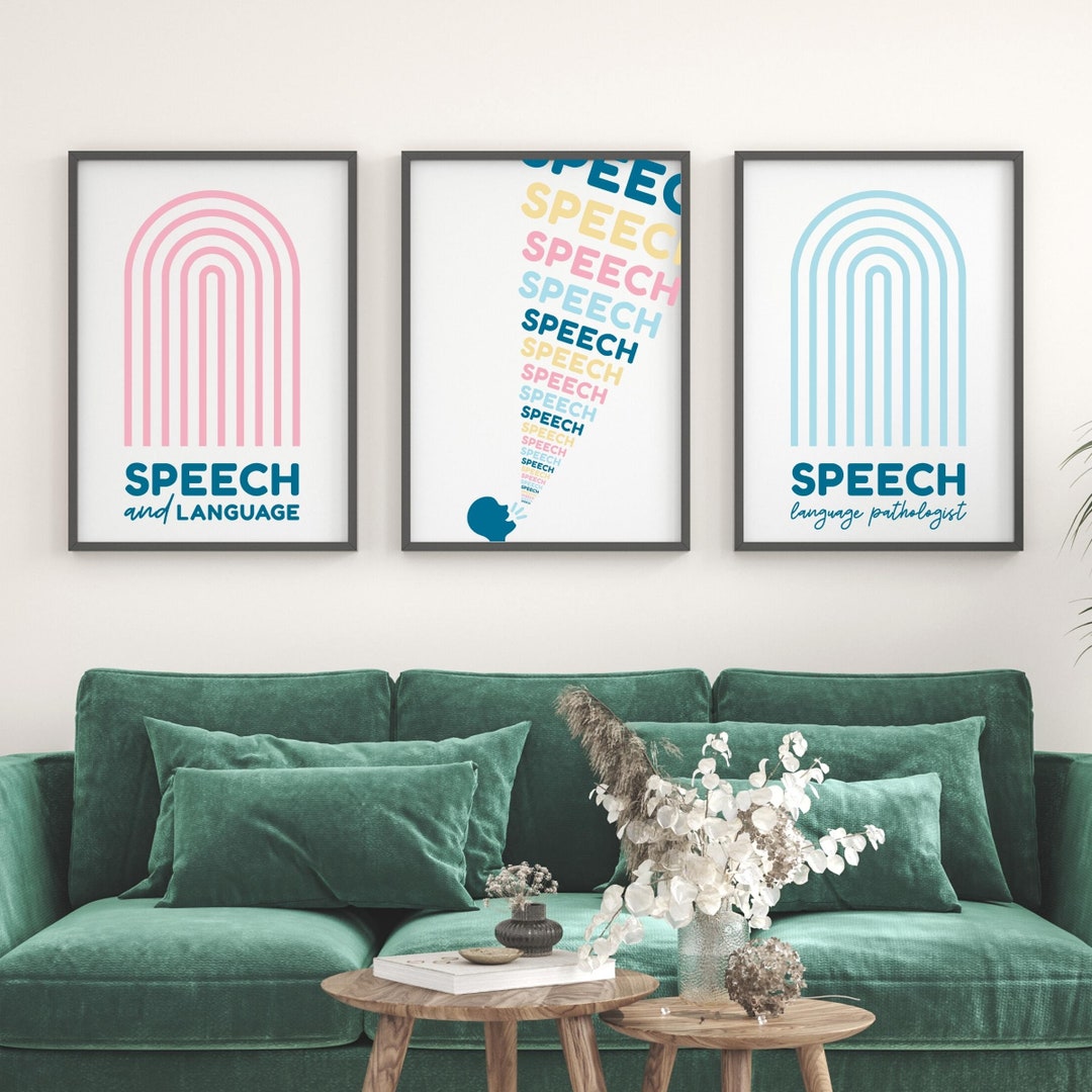 Set of 3 Speech Therapy Poster for Speech Room Decor, Therapy Office ...