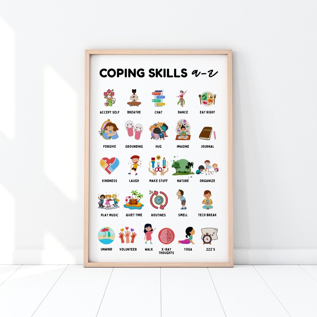 Coping Skills Poster, Calming Corner Wall Art for Therapy Office Decor ...