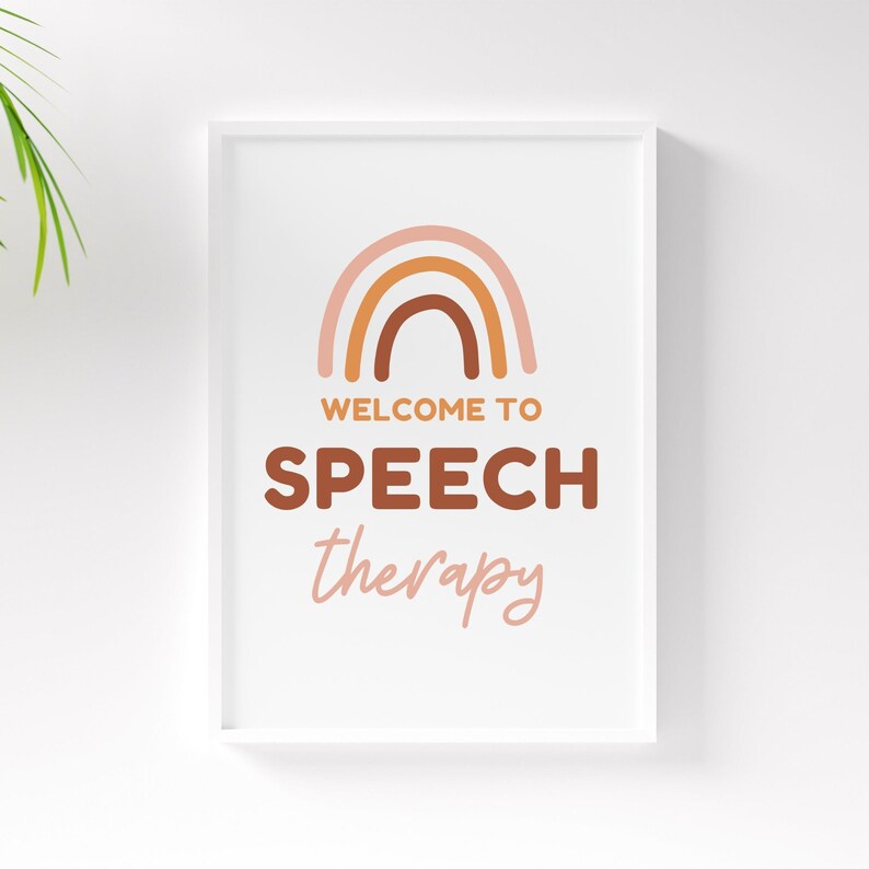 Welcome to Speech Therapy Poster Boho for Speech Therapy - Etsy