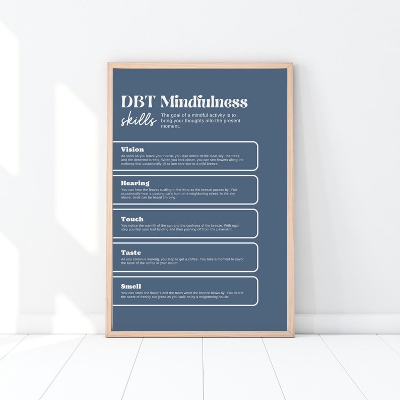 DBT Poster, DBT Mindfulness Skills Poster for Therapy Office Decor ...