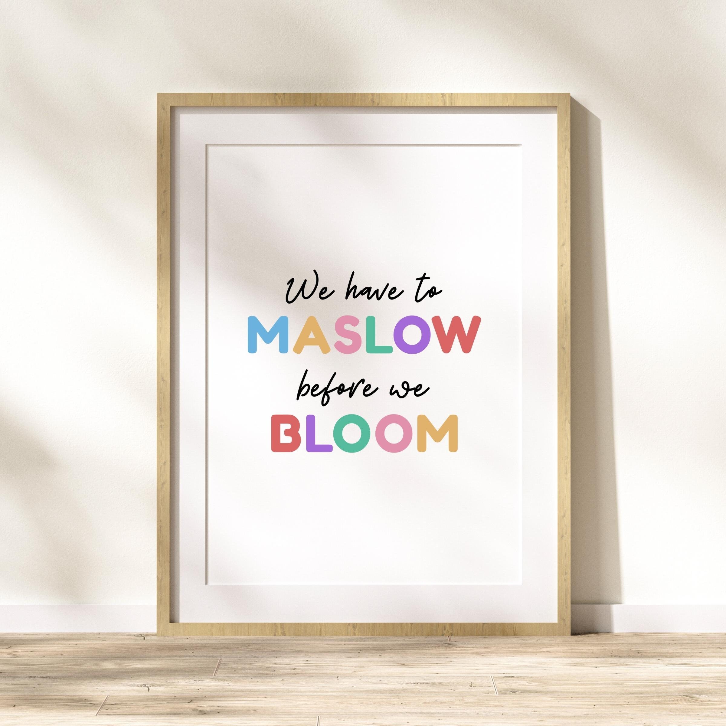 Cartel de Maslow Before Bloom, Jerarquía de necesidades de Maslow y ...