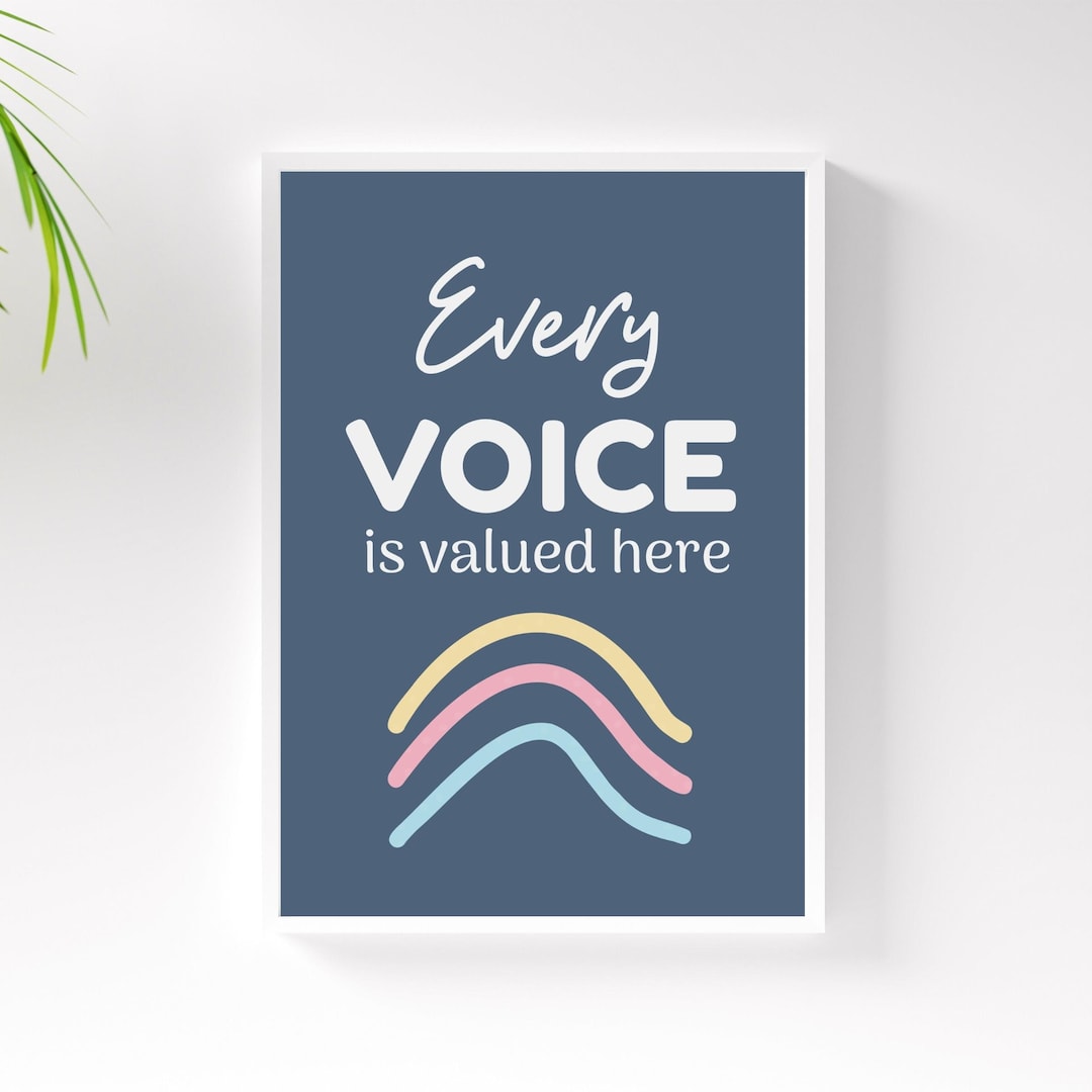 Every Voice is Valued Here Poster for Speech Therapy Decor - Etsy