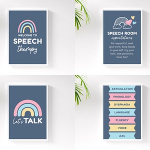 Set of 14 Speech Therapy Poster for Speech Therapy Decor - Etsy