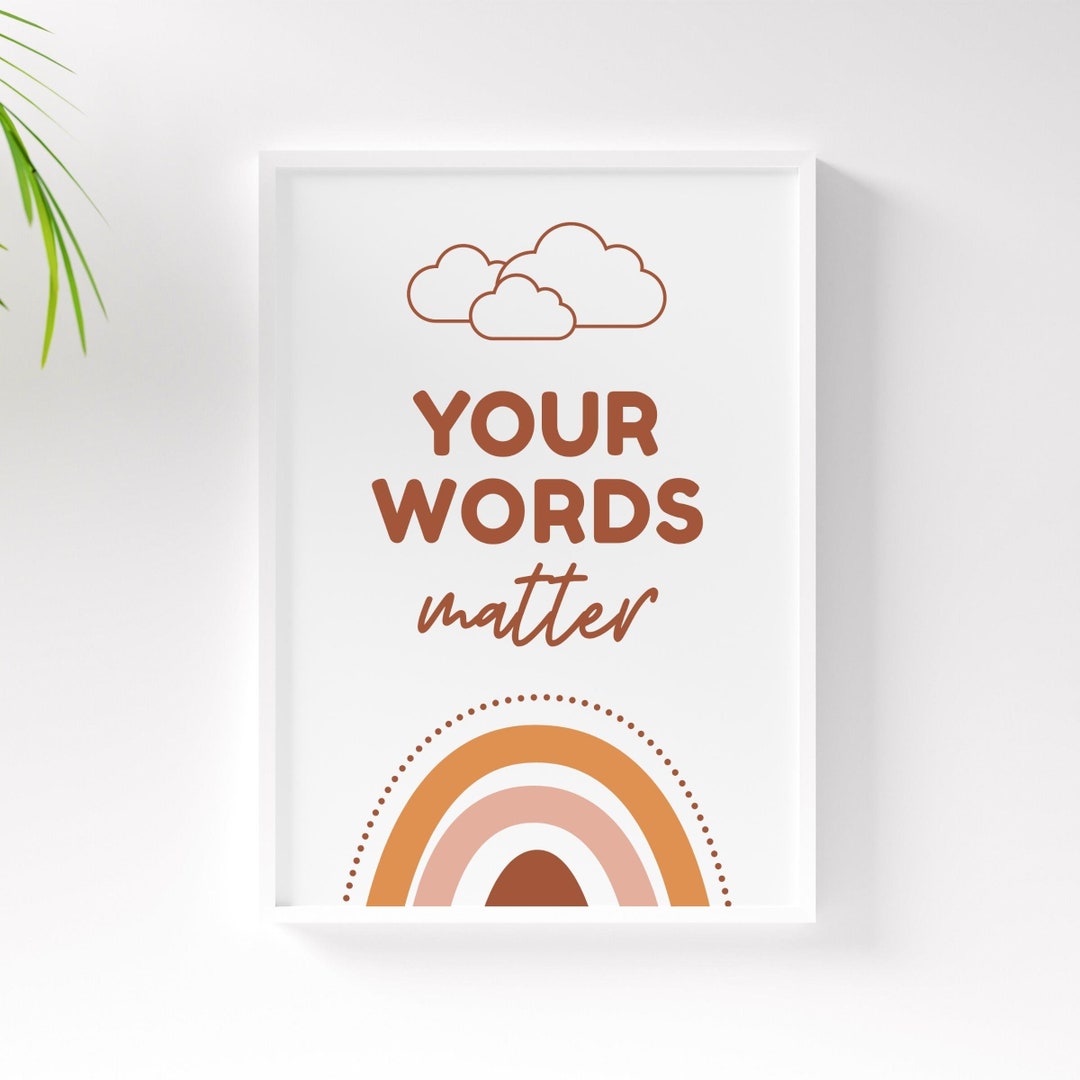 Your Words Matter Poster Boho for Speech Therapy Room Decor - Etsy