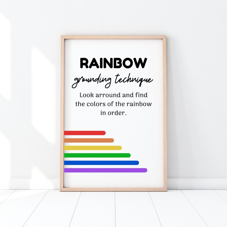 Calm Down Rainbow Grounding Technique Poster for Educational - Etsy Calm Down Rainbow Grounding Technique Poster for Educational - Etsy