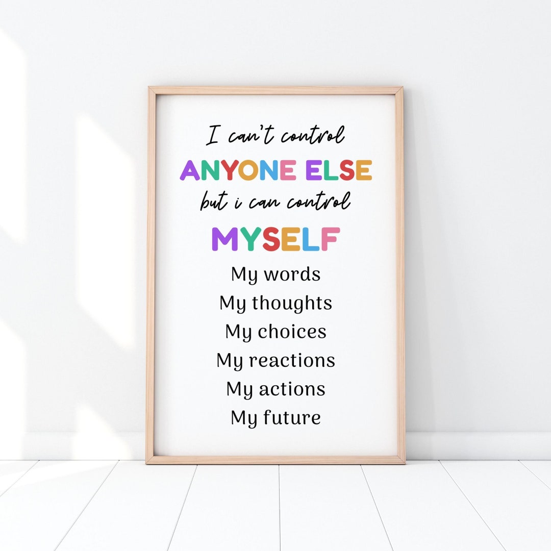 Calming Corner Poster I Can't Control Anyone Else Wall - Etsy