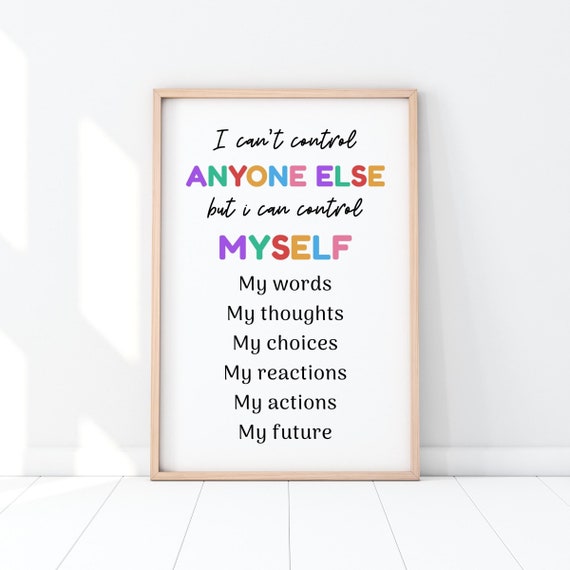 Calming Corner Poster I Can't Control Anyone Else Wall - Etsy
