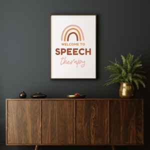 Welcome to Speech Therapy Poster Boho for Speech Therapy - Etsy
