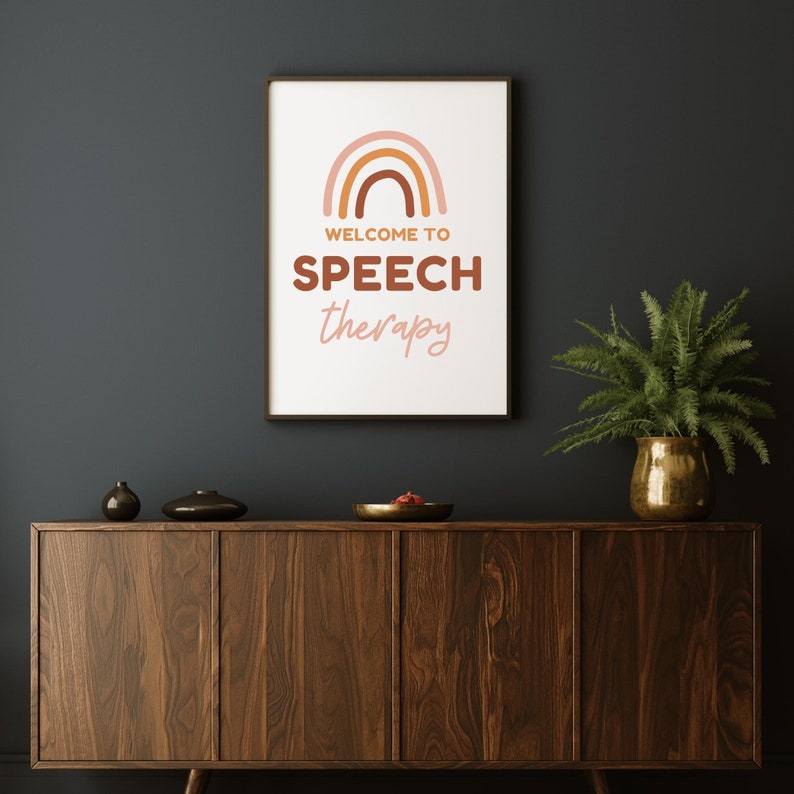 Welcome to Speech Therapy Poster Boho for Speech Therapy - Etsy