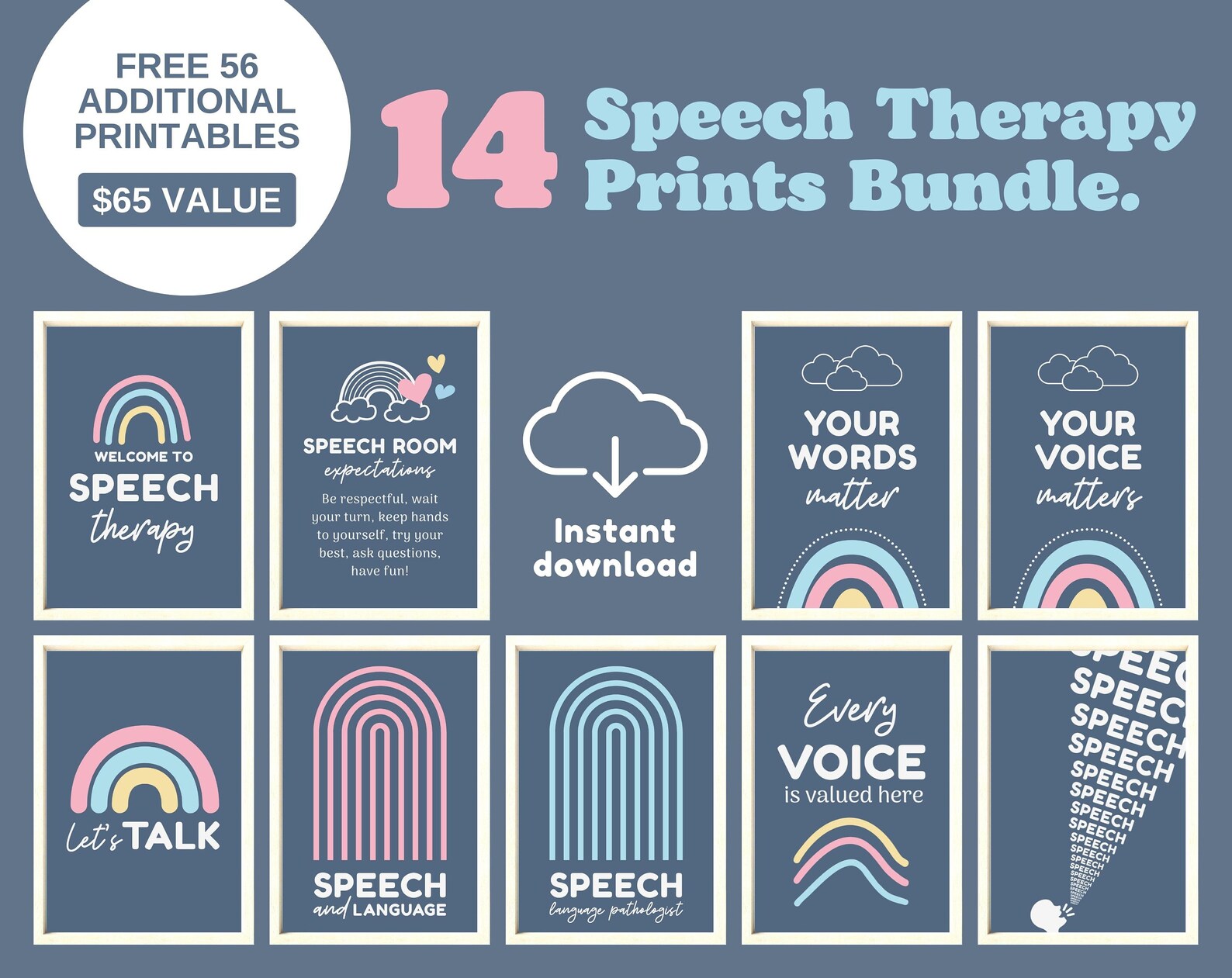 Set of 14 Speech Therapy Poster for Speech Therapy Decor - Etsy