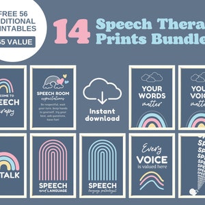 Set of 14 Speech Therapy Poster for Speech Therapy Decor - Etsy